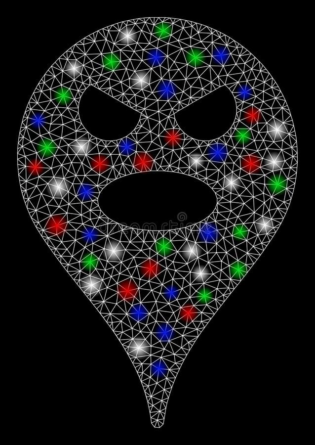 Bright Mesh 2D Scream Smiley Map Marker with Flare Spots Stock Vector ...