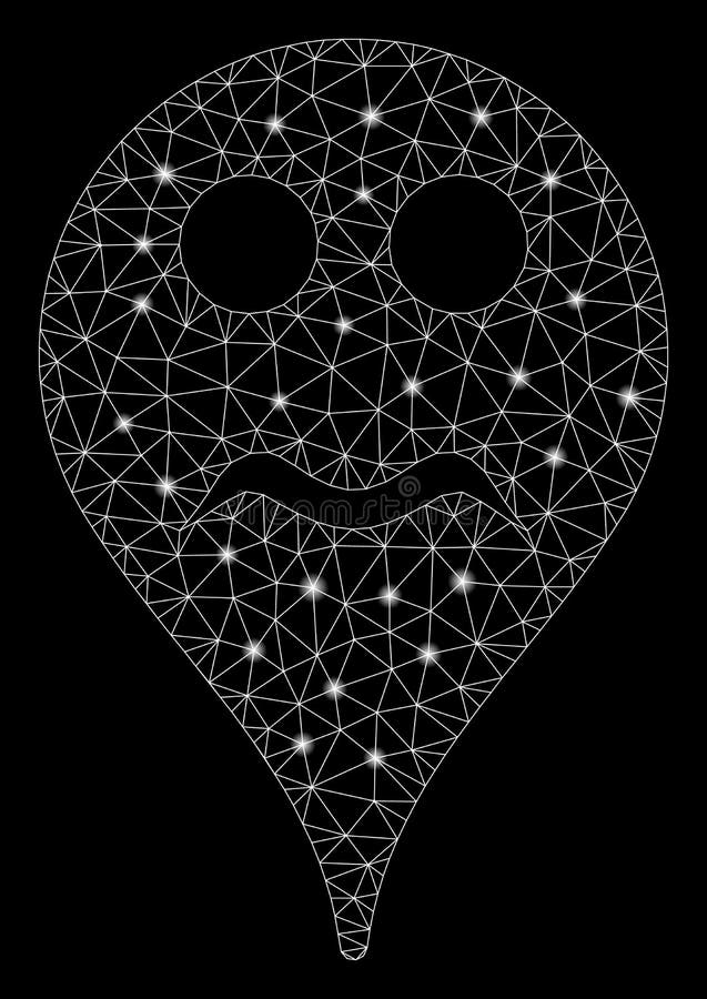 Bright Mesh 2D Serious Smiley Map Marker with Flare Spots Stock Vector ...