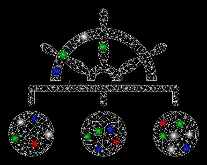Bright Mesh 2D Ship Wheel Hierarchy with Flash Spots Stock Illustration ...