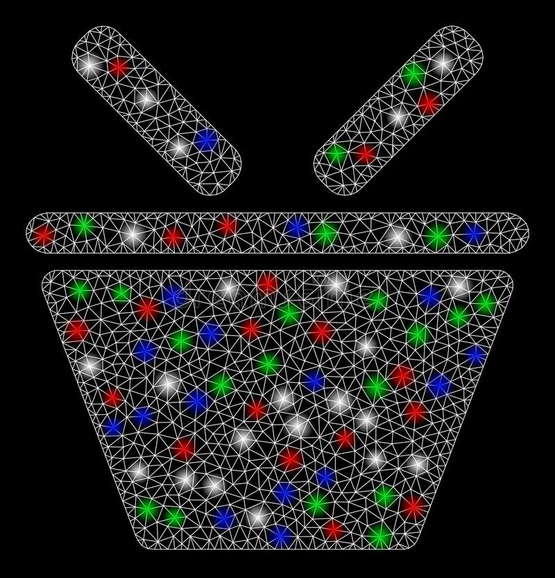 Bright Mesh 2D Shopping Basket with Light Spots Stock Vector ...