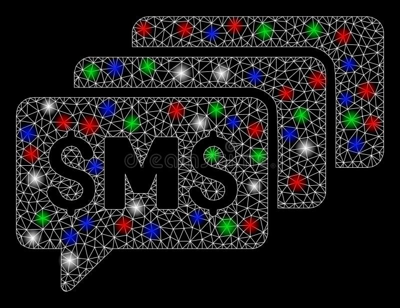Bright Mesh 2D SMS Messages with Light Spots Stock Vector ...