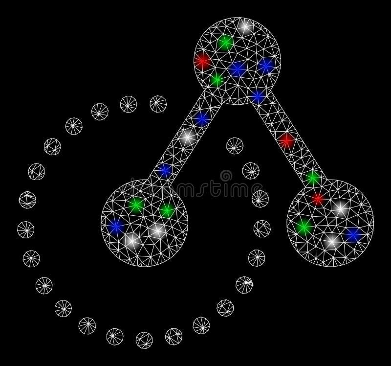 Bright Mesh 2D Structure Analysis with Flare Spots Stock Vector ...