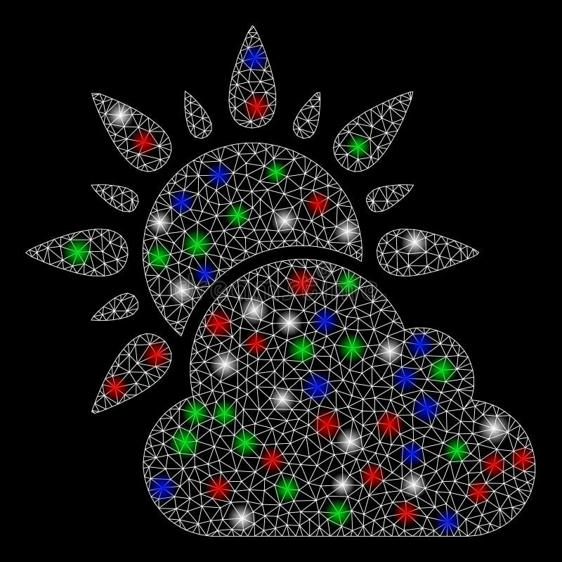 Bright Mesh 2D Sun and Cloud Weather with Flash Spots Stock ...