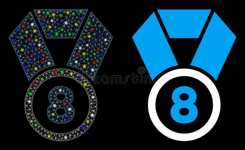 Bright Mesh 2D 8Th Place Medal Icon with Flash Spots Stock Vector ... Bright Mesh 2D 8Th Place Medal Icon with Flash Spots Stock Vector ...