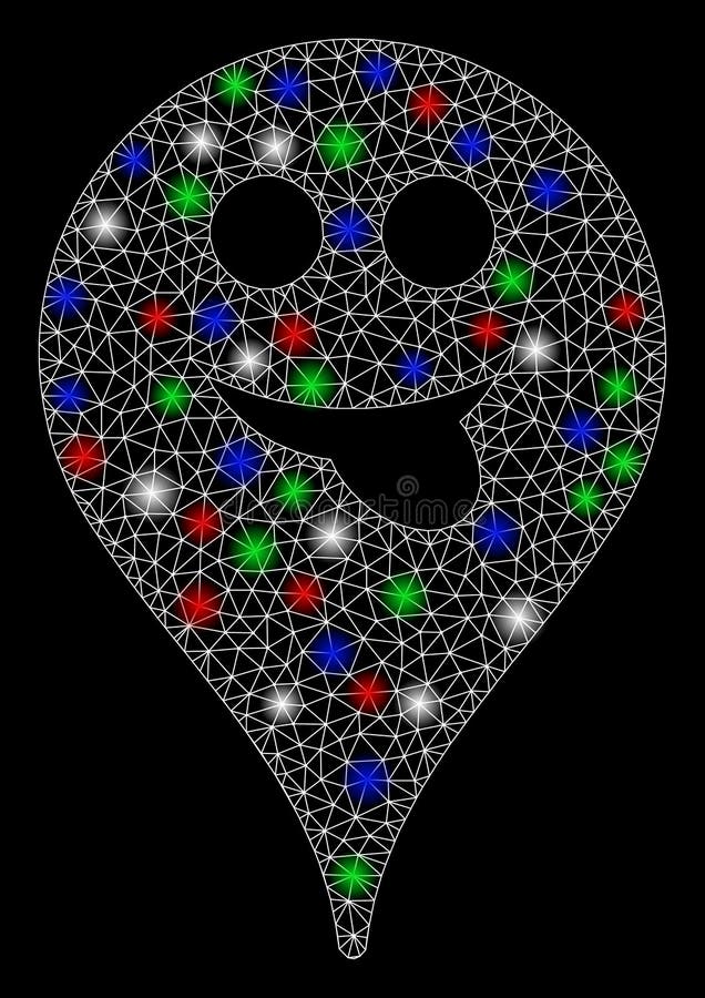 Bright Mesh 2D Tongue Smiley Map Marker with Flare Spots Stock ...