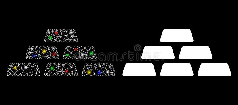 Bright Mesh 2D Treasure Bricks Icon with Flare Spots Stock Vector ...