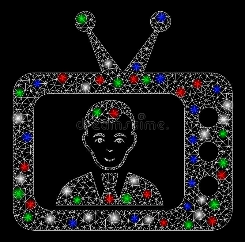 Bright Mesh 2D TV Dictor with Light Spots Stock Illustration ...