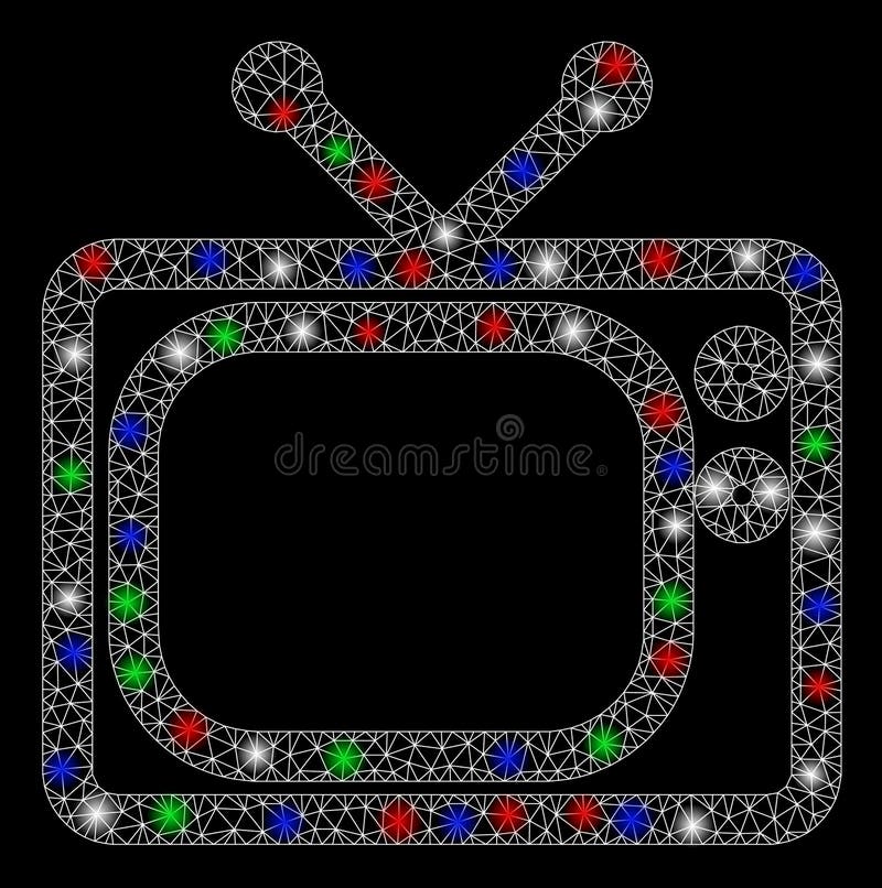 Bright Mesh 2D Tv with Flare Spots Stock Illustration - Illustration of ...