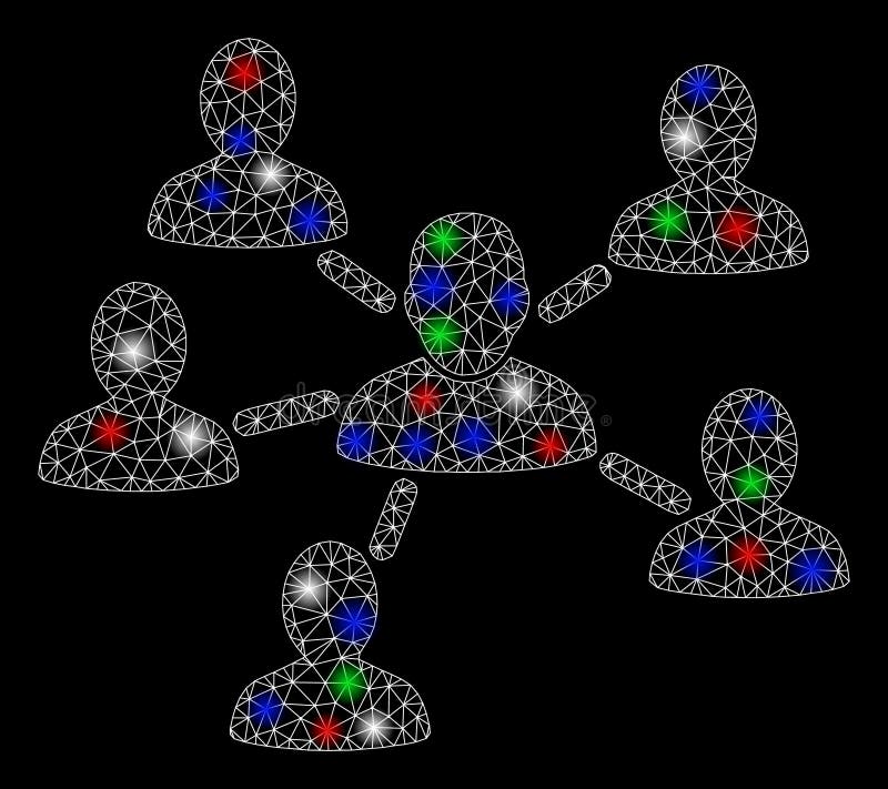 Bright Mesh 2D User Connections with Light Spots Stock Vector ...