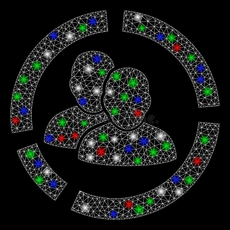 Bright Mesh 2D User Diagram with Flash Spots Stock Vector ...