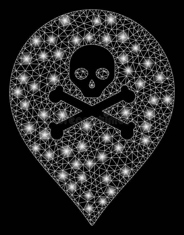 Bright Mesh 2D Death Map Marker with Flash Spots Stock Vector ...