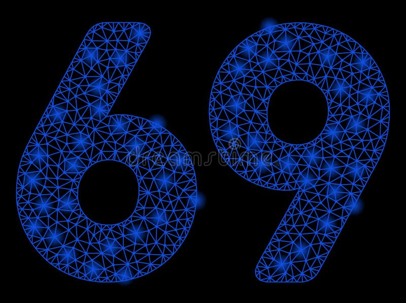 Bright Mesh 2D 69 Digits Text with Flare Spots Stock Vector ...