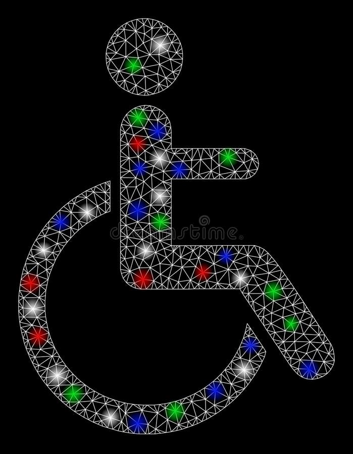 Bright Mesh Carcass Disabled Person with Flash Spots Stock Vector ...