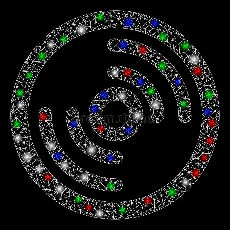 Bright Mesh Wire Frame Disc with Flash Spots Stock Vector ...