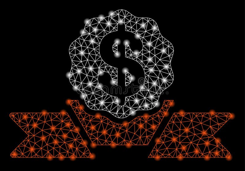 Bright Mesh 2D Dollar Award Ribbon with Light Spots Stock Vector ...