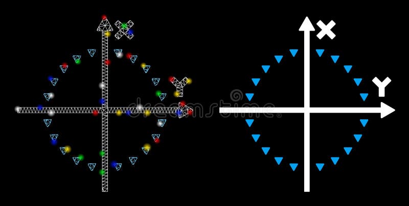 Flare Mesh 2D Dotted Circle Plot Icon with Flare Spots Stock ...