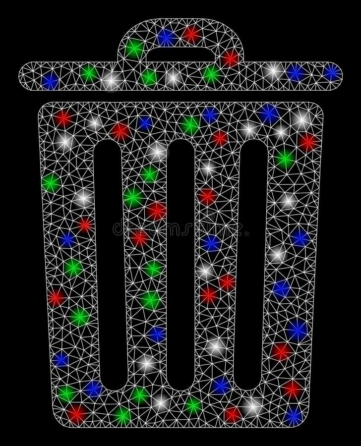 Bright Mesh Wire Frame Dustbin with Light Spots Stock Vector ...