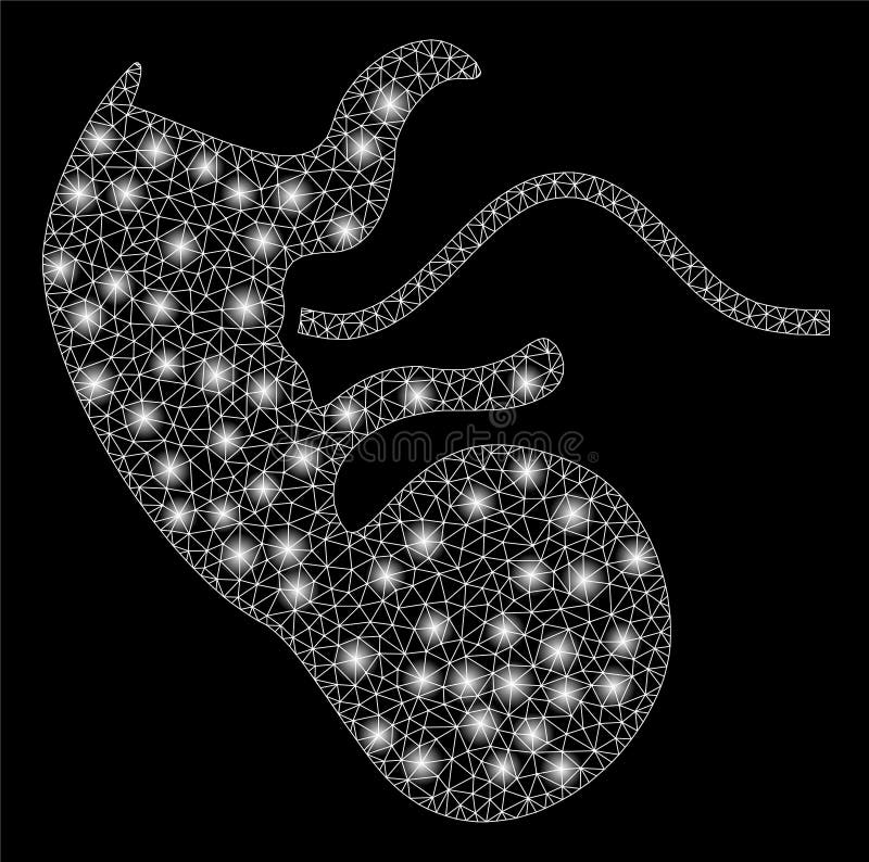 Bright Mesh Network Embryo with Flash Spots Stock Vector - Illustration ...