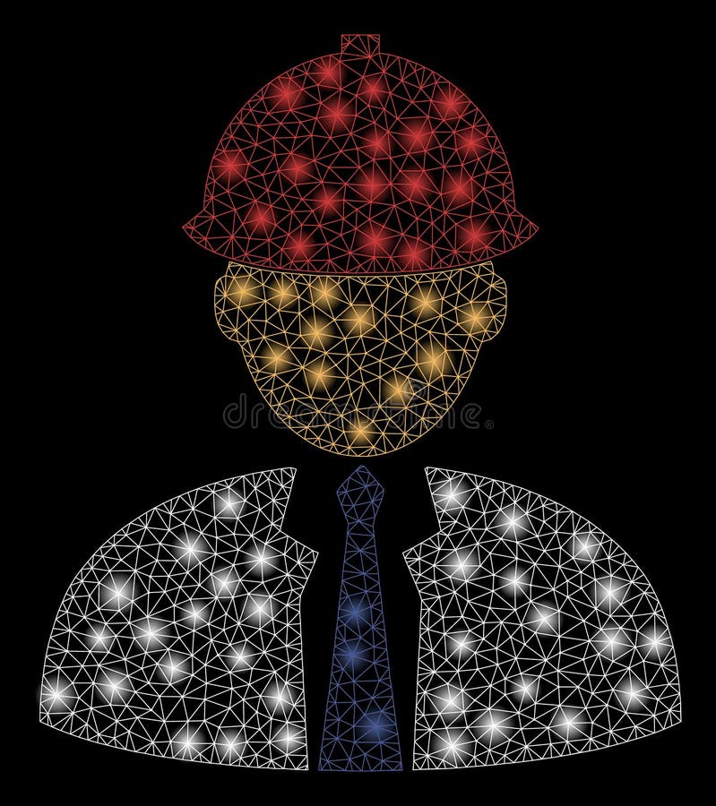 Bright Mesh 2D Engineer with Light Spots Stock Vector - Illustration of ...