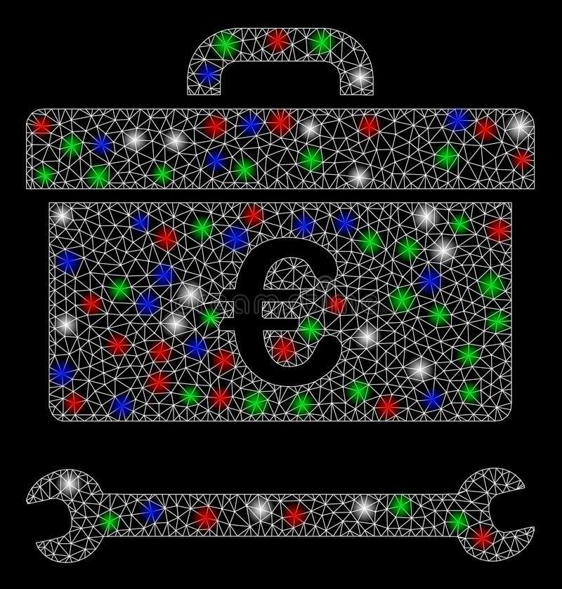 Bright Mesh 2D Euro Toolbox with Flare Spots Stock Vector ...