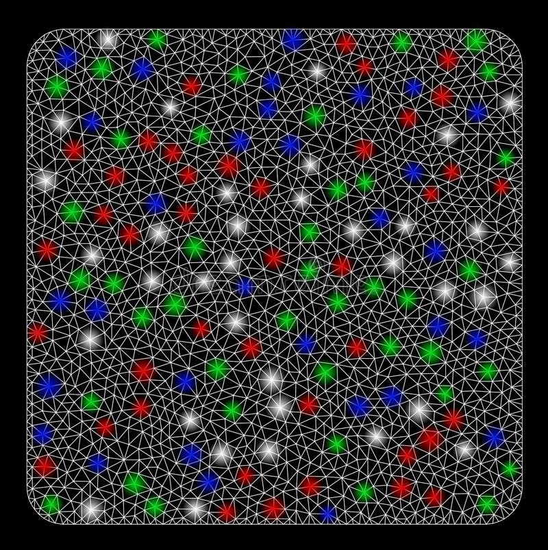 Bright Mesh 2D Filled Square with Light Spots Stock Vector ...