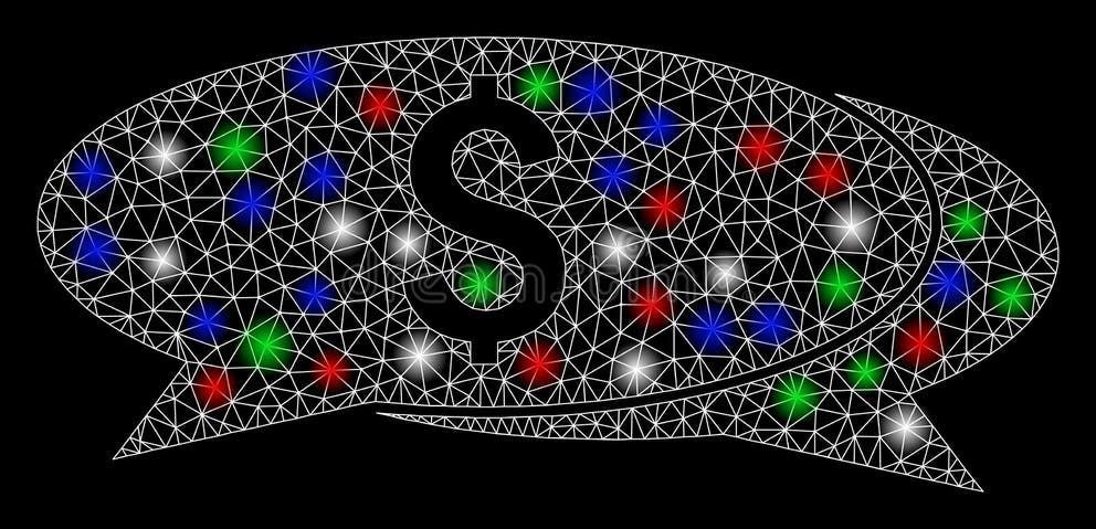 Bright Mesh Network Financial Chat with Flash Spots Stock Vector ...