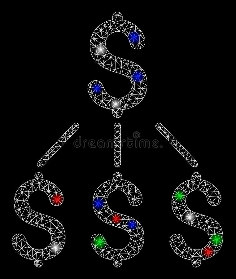 Bright Mesh Network Financial Structure with Flare Spots Stock Vector ...