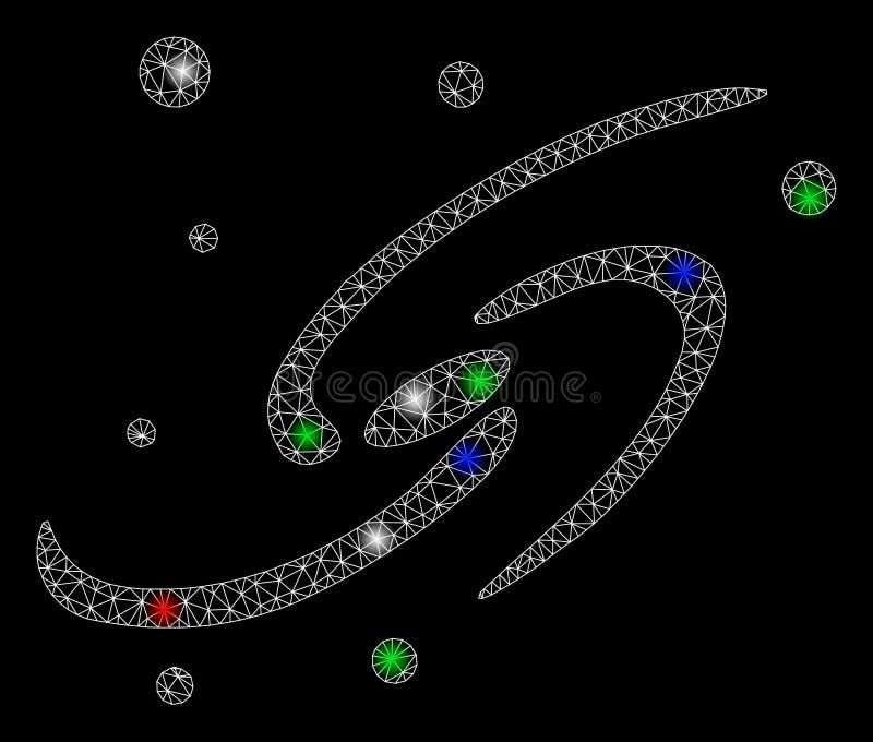 Bright Mesh 2D Galaxy System with Flare Spots Stock Vector ...