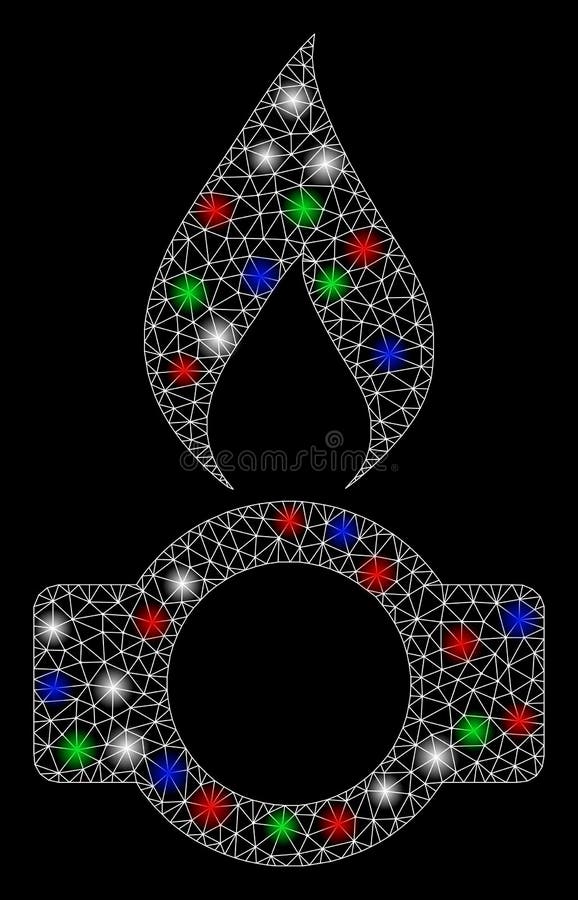 Bright Mesh 2D Gas Flame with Flash Spots Stock Vector - Illustration ...