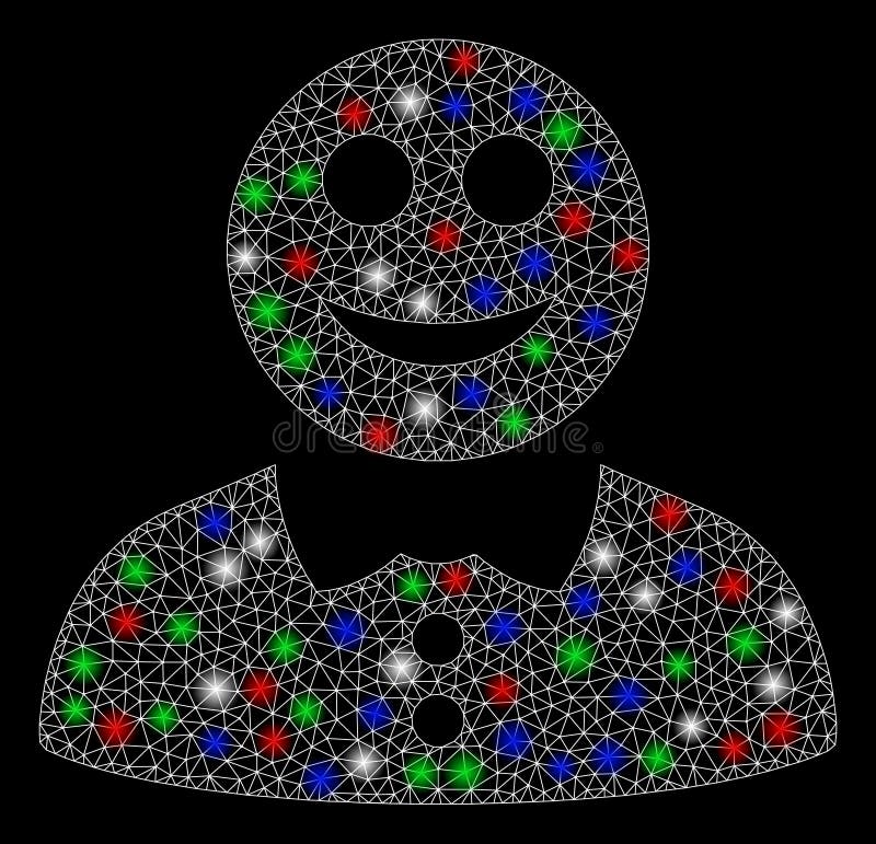 Bright Mesh Network Happy Boy with Flare Spots Stock Vector ...