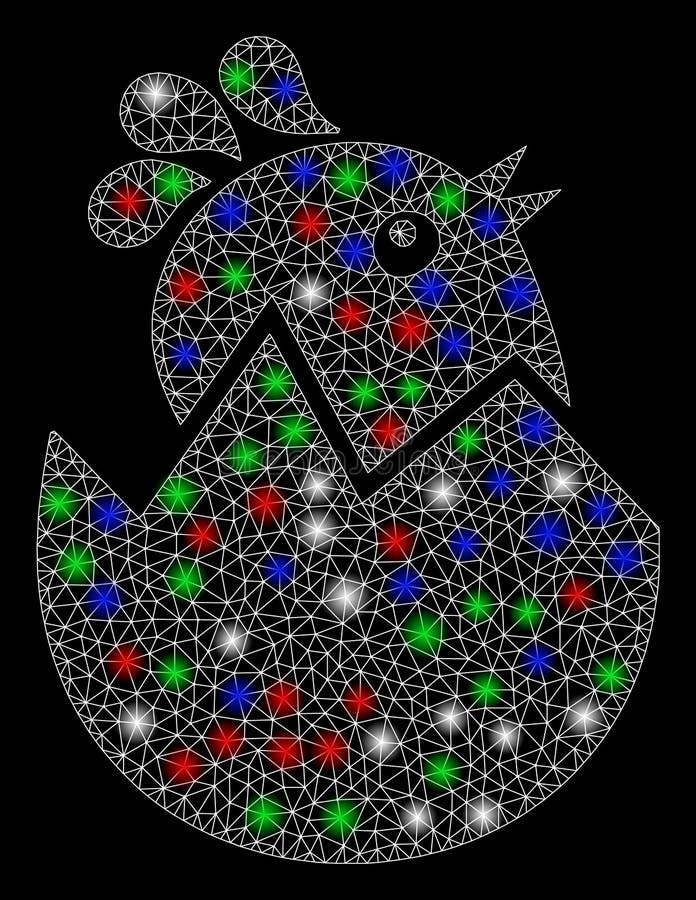 Bright Mesh 2D Hatch Chick with Flash Spots Stock Vector - Illustration ...