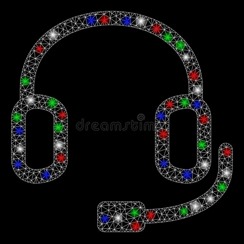 Bright Mesh 2D Headset with Light Spots Stock Vector - Illustration of ...