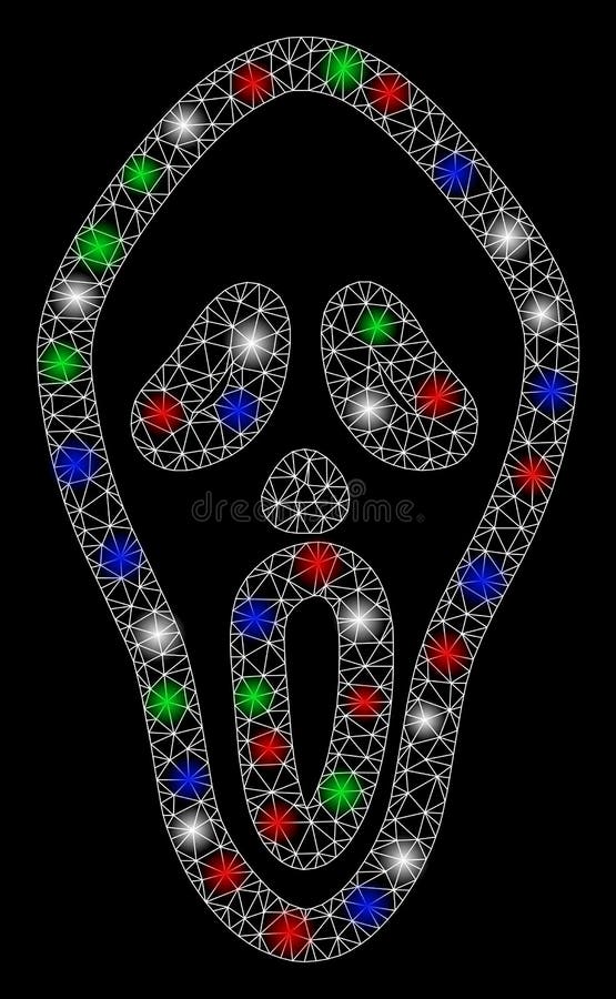Bright Mesh Carcass Horror Mask with Light Spots Stock Vector ...