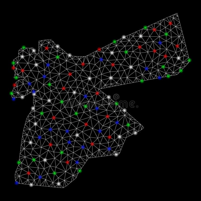 Web Network Map of Jordan with Shiny Light Spots Stock Vector ...