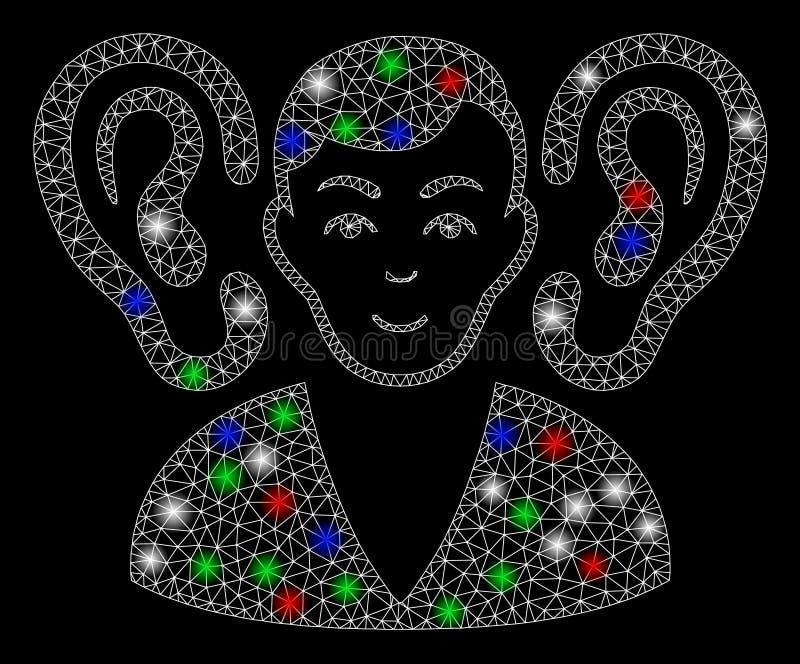 Bright Mesh Network Listener with Flash Spots Stock Vector ...