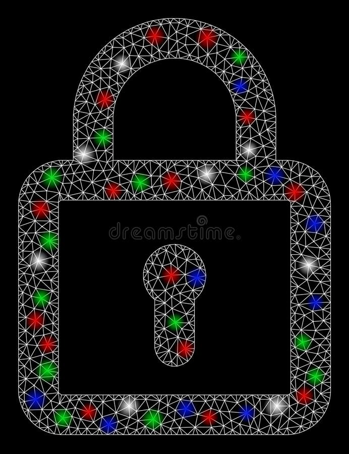 Bright Mesh 2D Lock with Flare Spots Stock Vector - Illustration of ...