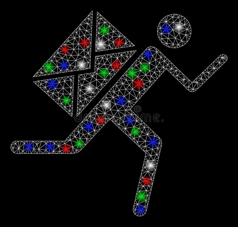 Bright Mesh Network Mail Courier with Flare Spots Stock Vector ...