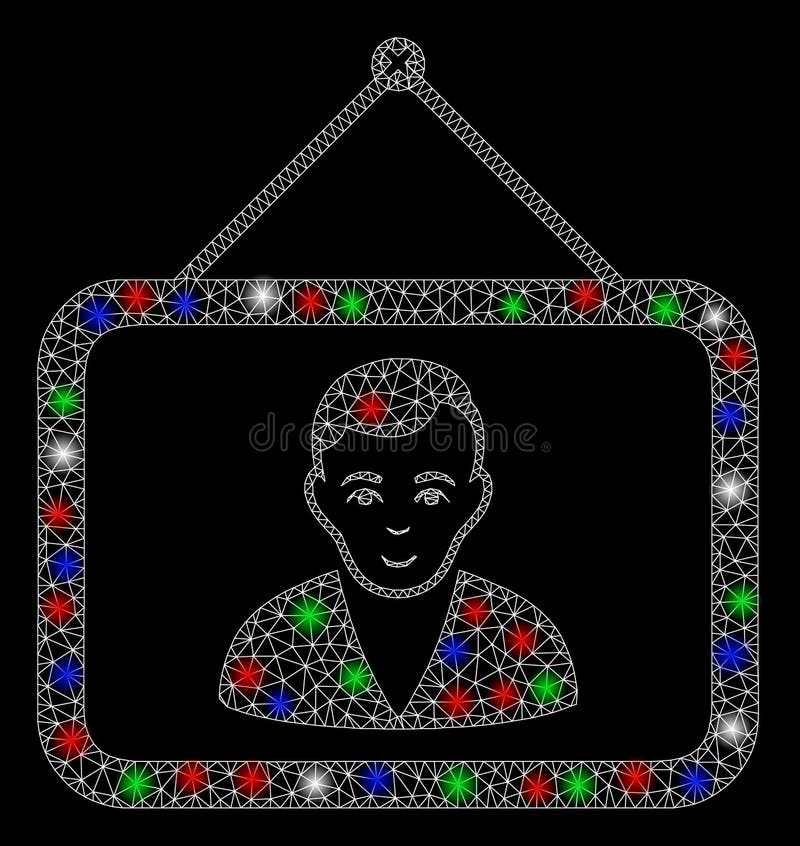 Bright Mesh 2D Man Portrait with Flash Spots Stock Vector ...
