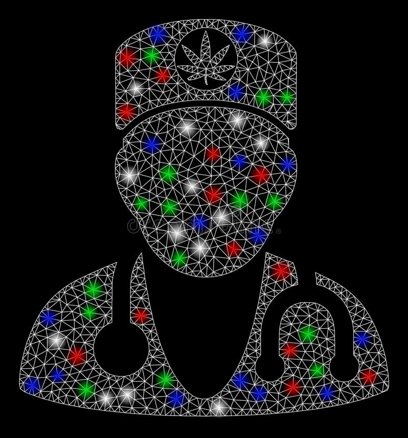 Bright Mesh 2D Marijuana Doctor with Flash Spots Stock Vector ...