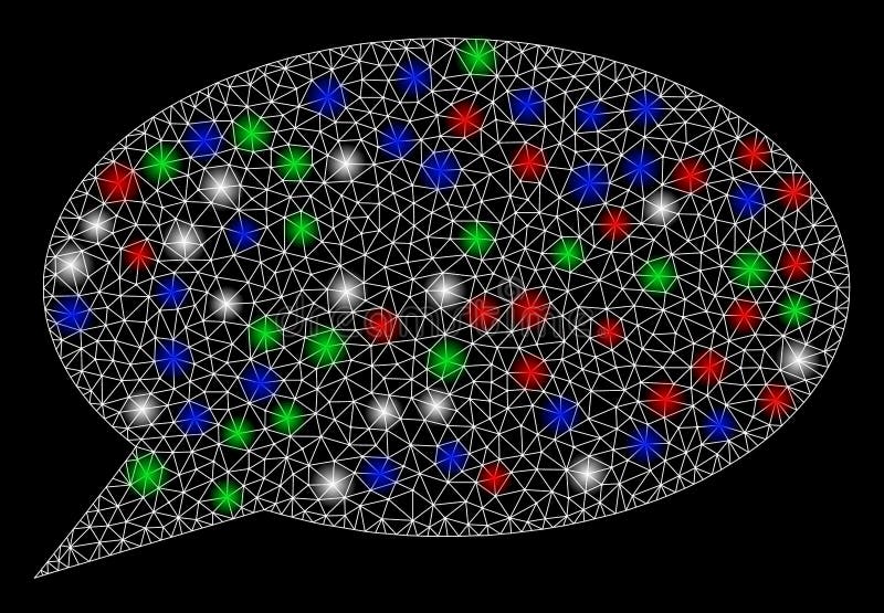 Bright Mesh 2D Message Cloud with Light Spots Stock Vector ...