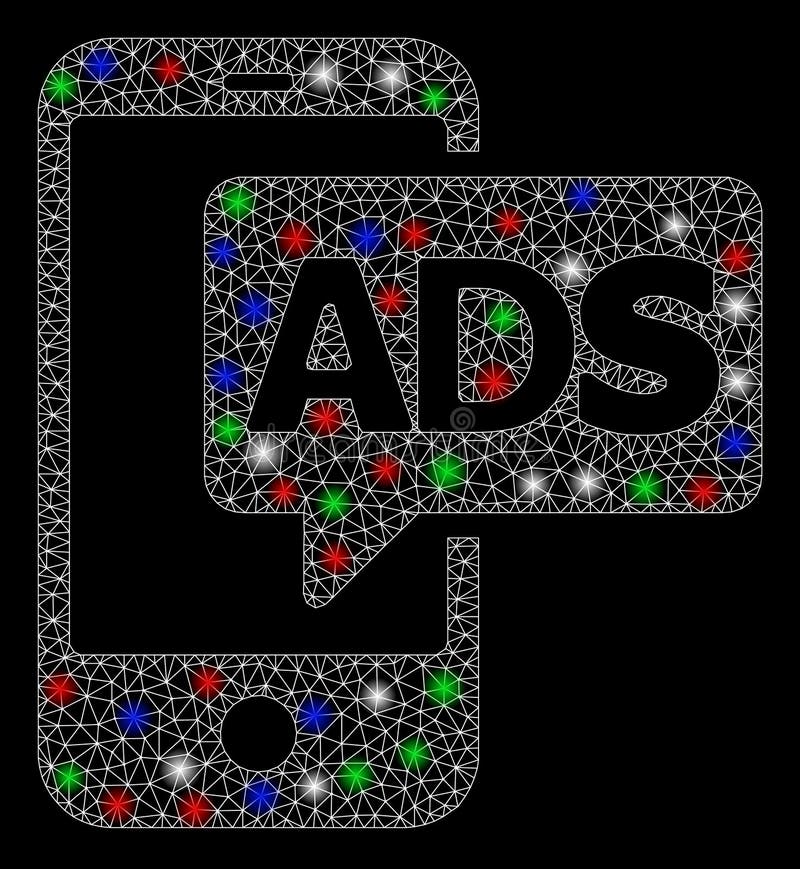 Bright Mesh Carcass Mobile Ads with Flare Spots Stock Vector ...