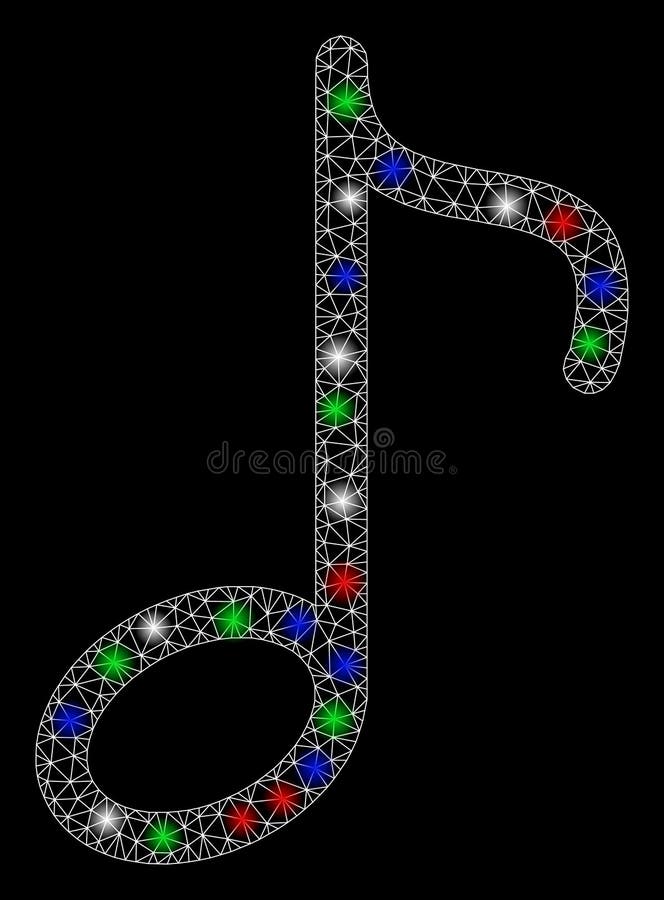 Bright Mesh Carcass Music Note with Flare Spots Stock Vector ...