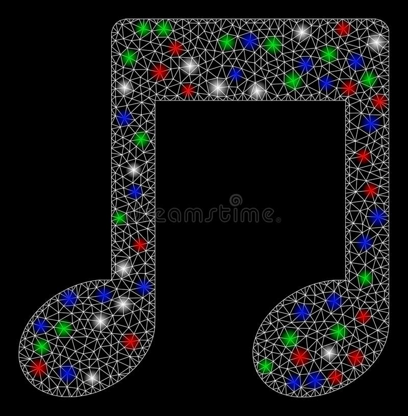 Bright Mesh 2D Music Notes with Flash Spots Stock Vector - Illustration ...