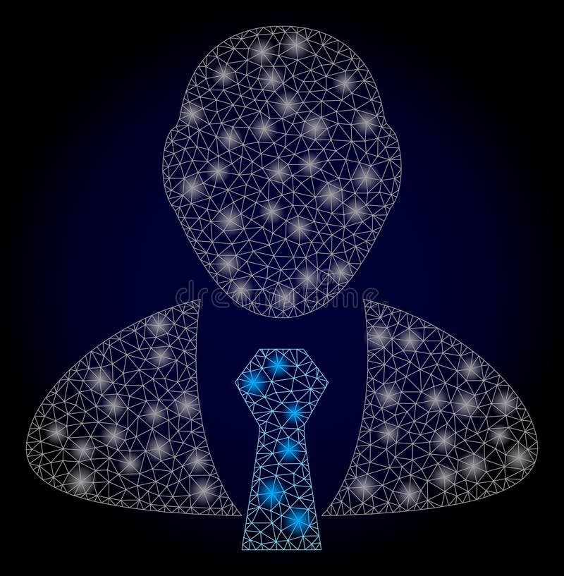 Bright Polygonal Network Manager with Glare Spots Stock Vector ...