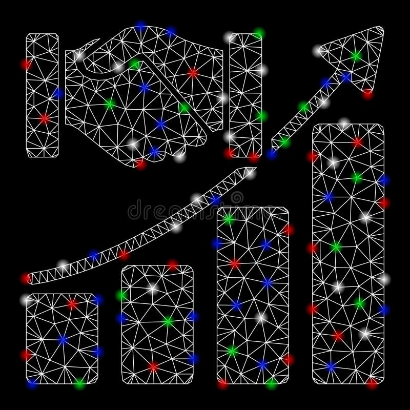 Bright Mesh Network Acquisition Growth with Flash Spots Stock Vector ...