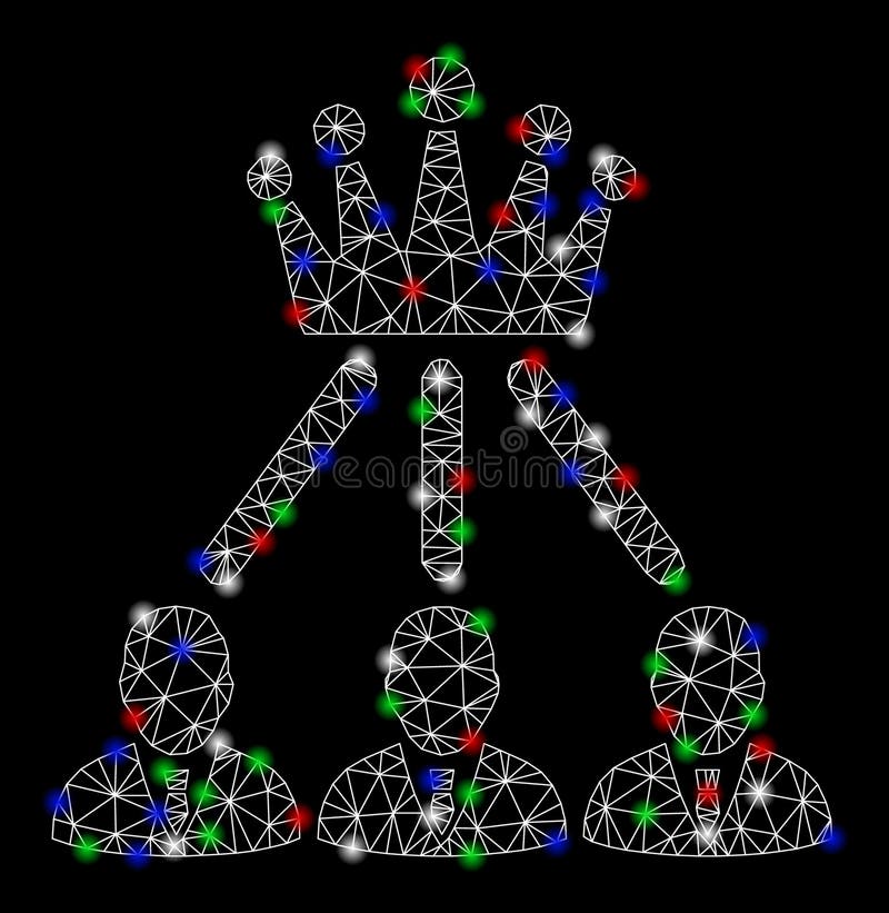 Bright Mesh Network Administration Crown with Flare Spots Stock Vector ...