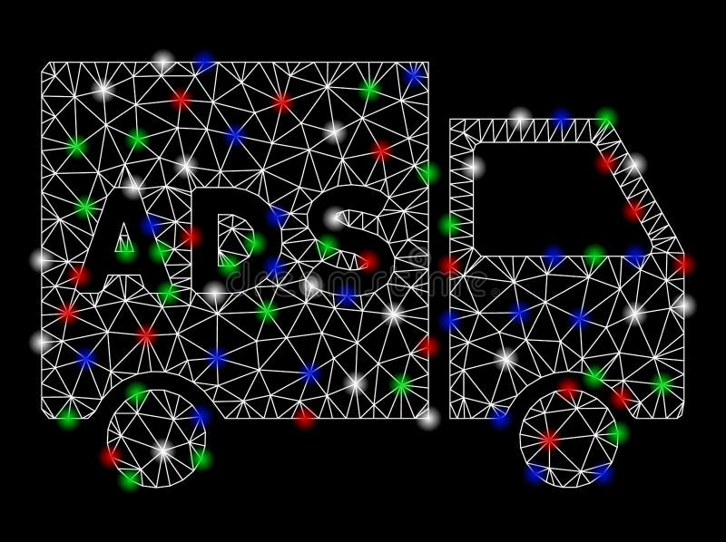 Bright Mesh Network Advertisement Van with Flash Spots Stock Vector ...