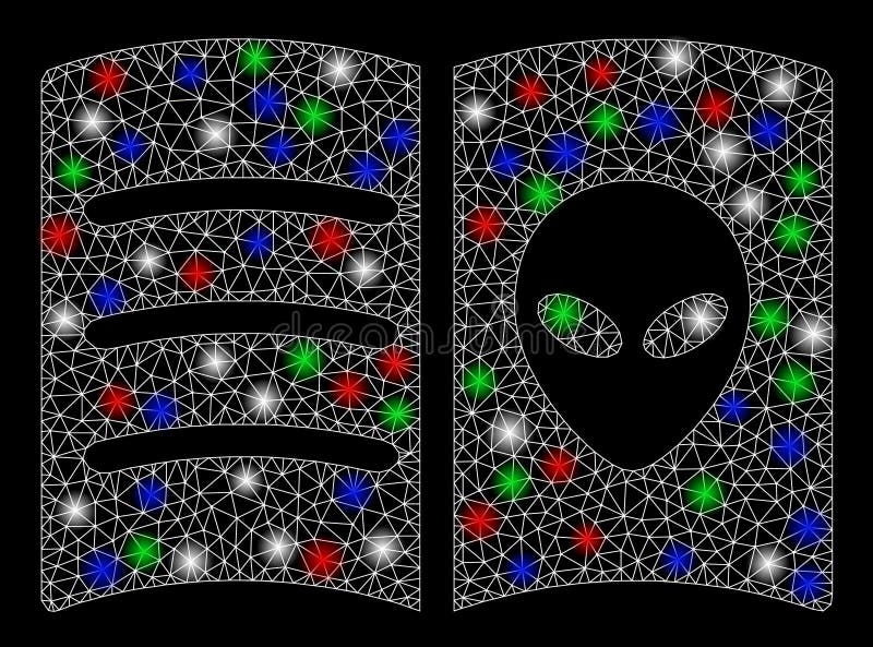 Bright Mesh Network Alien Face Book with Flash Spots Stock Vector ...