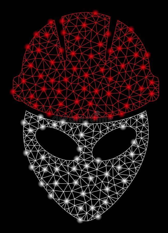Bright Mesh Network Alien Worker with Flash Spots Stock Vector ...
