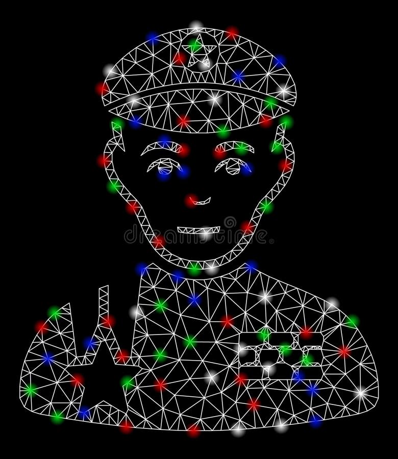 Bright Mesh Network Army General with Flash Spots Stock Vector ...